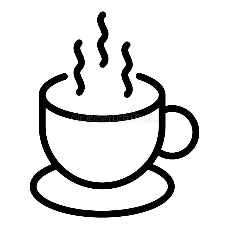 Morning Hot Coffee Cup Icon, Outline Style Stock Vector - Illustration ...