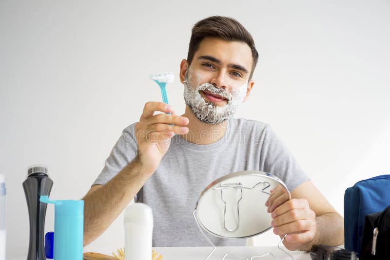 Guy morning hygiene stock photo. Image of sharp, flossing - 100093506
