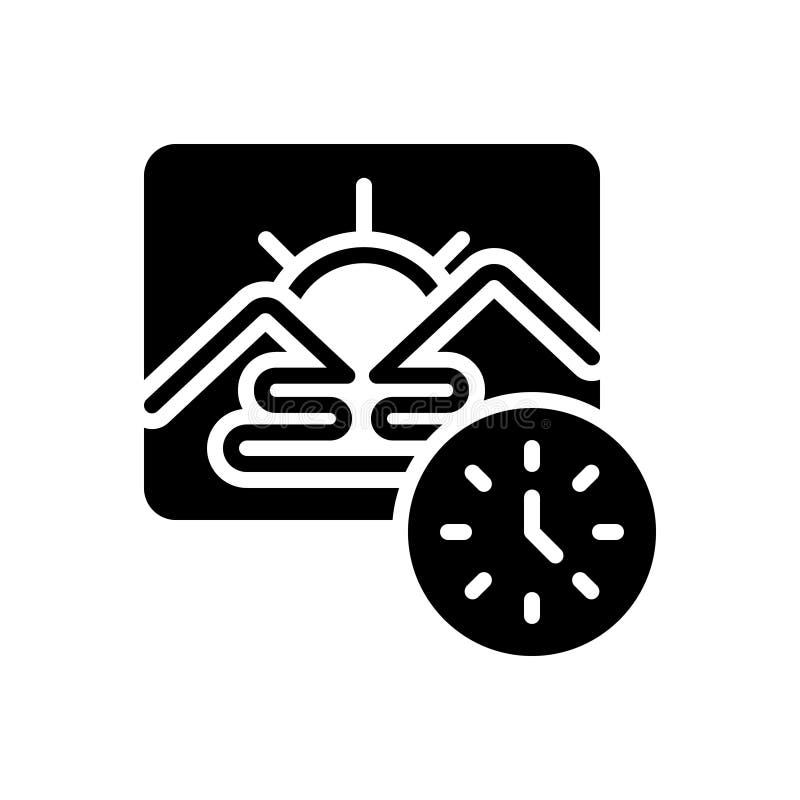 Black Solid Icon for Morning, before Noon and Dawn Stock Vector ...