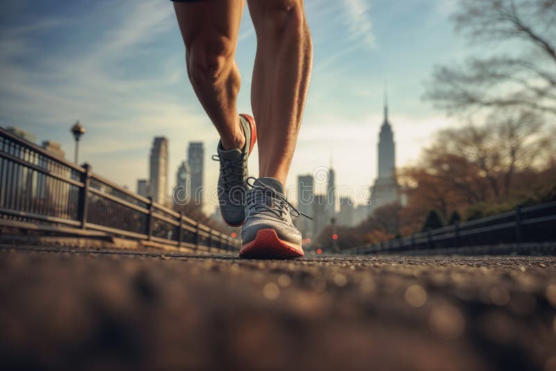 Morning Jog in the Cityscape Stock Illustration - Illustration of ...