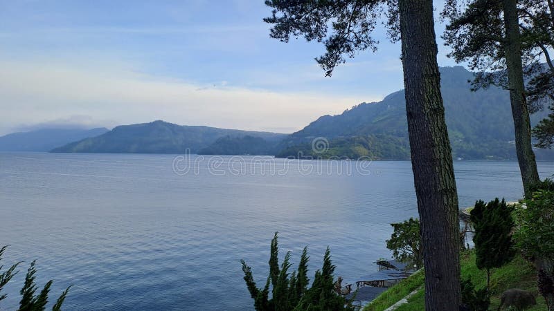 Morning Lakeside View of Toba Lake Stock Photo - Image of toba, lake ...