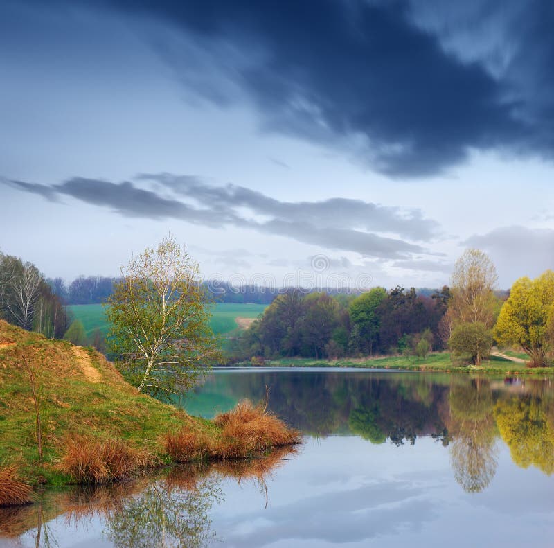 Morning landscape stock image. Image of water, landscape - 19387187