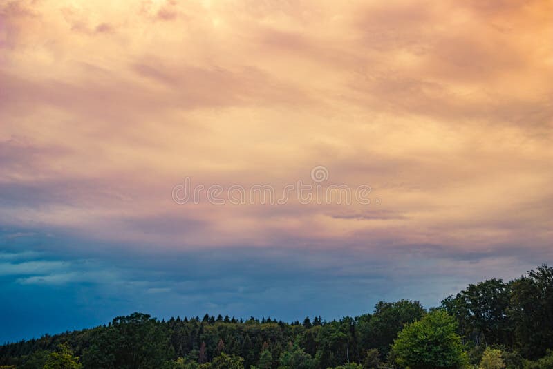 Morning Landscape on an Overcast Day at the Fields. Cloudy Weather ...