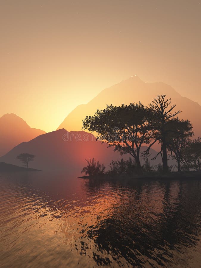 Morning landscape stock illustration. Illustration of mood - 70877143