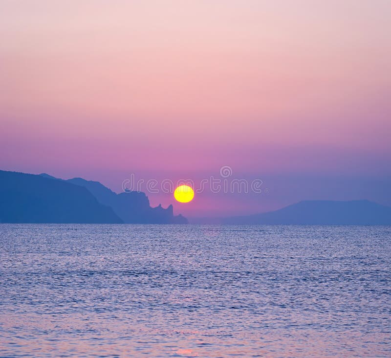 Morning Landscape with Sunrise Over Sea Stock Photo - Image of heaven ...