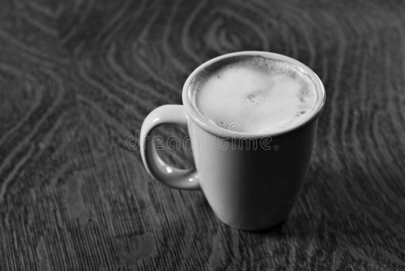 Morning Latte in Black and White Stock Image - Image of coffee ...