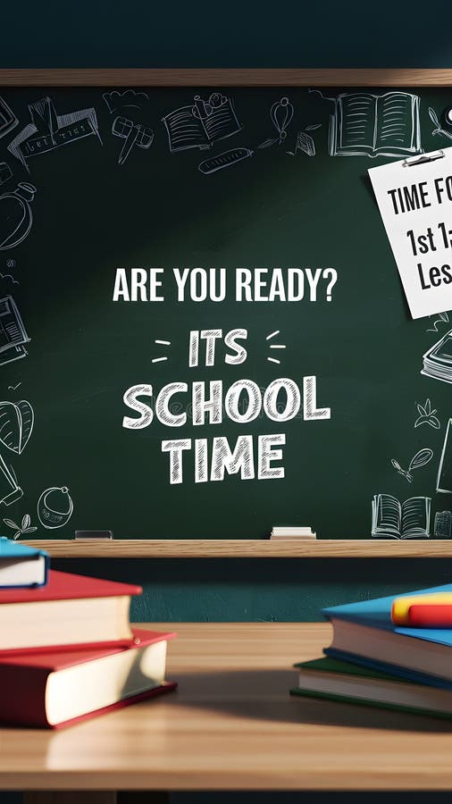 Morning Light Chalkboard with Educational Doodles in Soft Morning Light ...