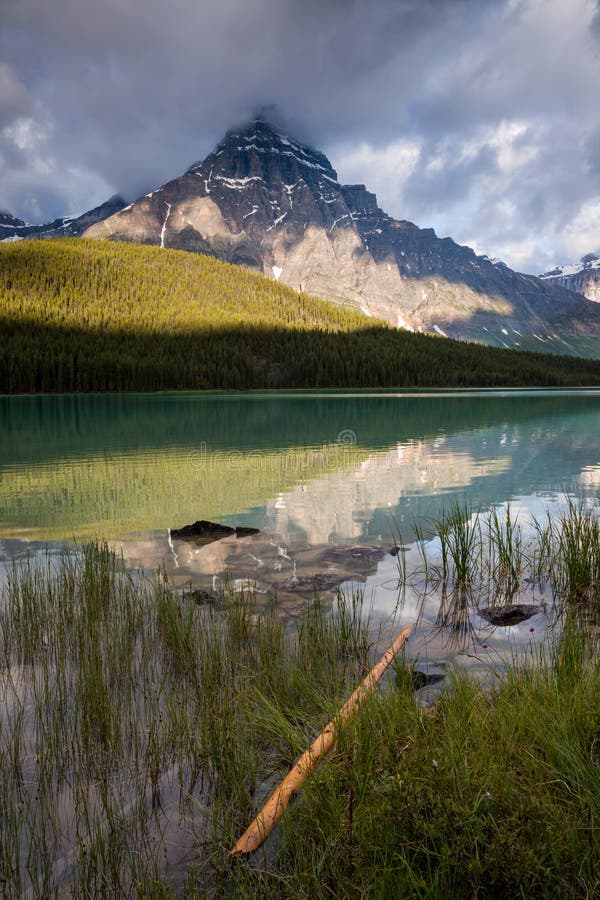 Morning Light on Mount Chephren in Banff National Park Stock Photo ...
