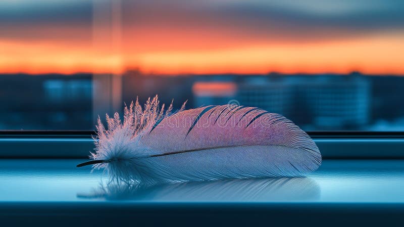 Morning Light Softly Illuminates a Delicate Feather Resting upon a ...
