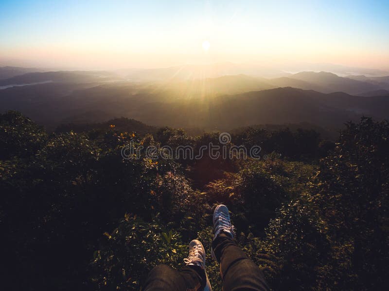 Morning Light, Sunrise on the Mountain - Morning Nature Stock Image ...