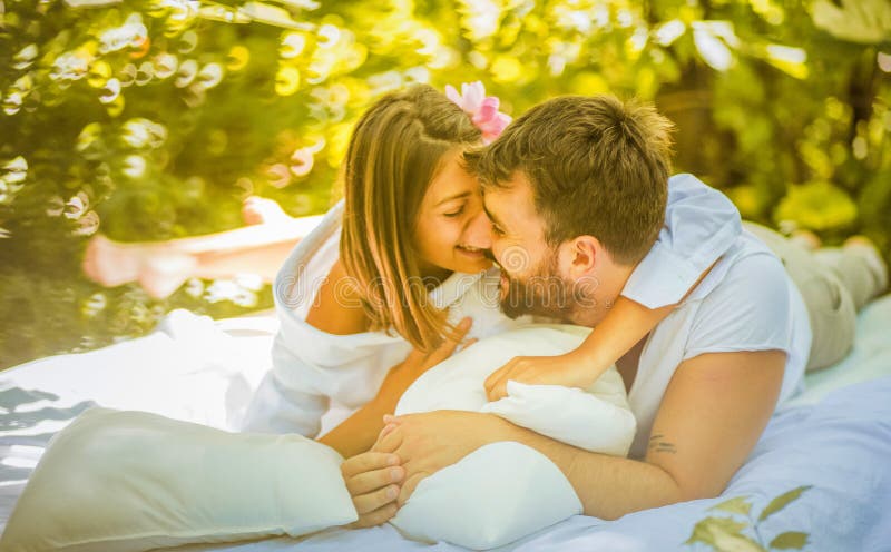 Morning Love in Nature. Couple Stock Image - Image of girlfriend ...