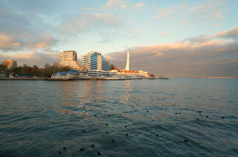 City Embankment and One of the Main City Symbols Stock Image - Image of ...