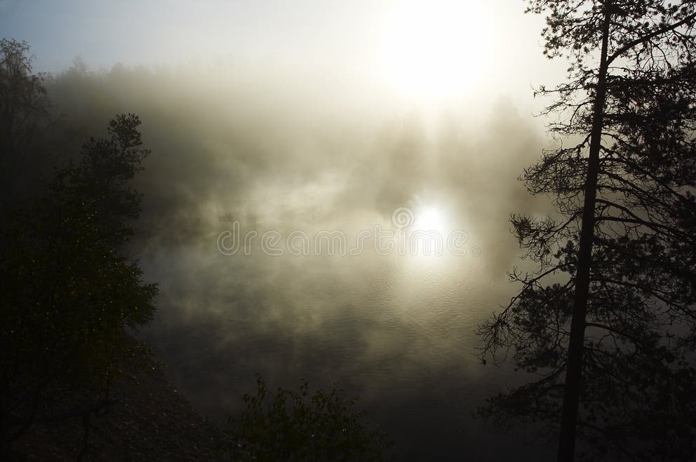 Morning mist stock photo. Image of mist, finland, water - 1245378