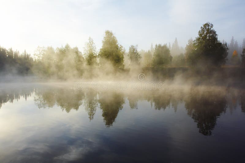 Morning mist stock photo. Image of mist, finland, water - 1245378