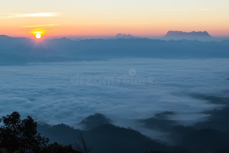 Morning Mist Cover Mountain Stock Photo - Image of chiangmai, asian ...