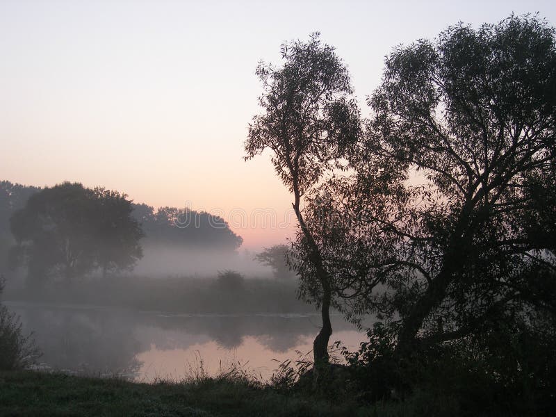 Morning mist on the river stock image. Image of beaches - 117564145