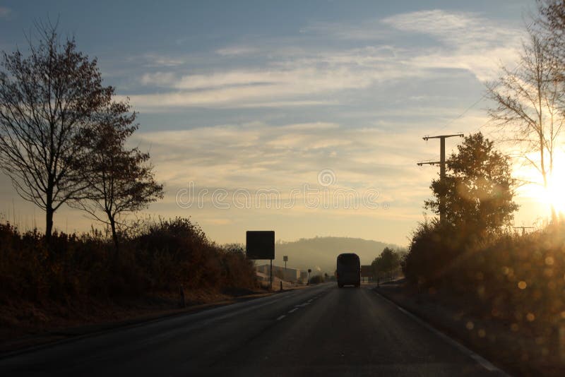 Mist on the road stock image. Image of lane, forecasting - 46025199