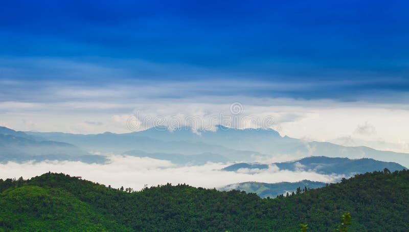 Morning mist and sky. stock photo. Image of shadow, foggy - 40080844