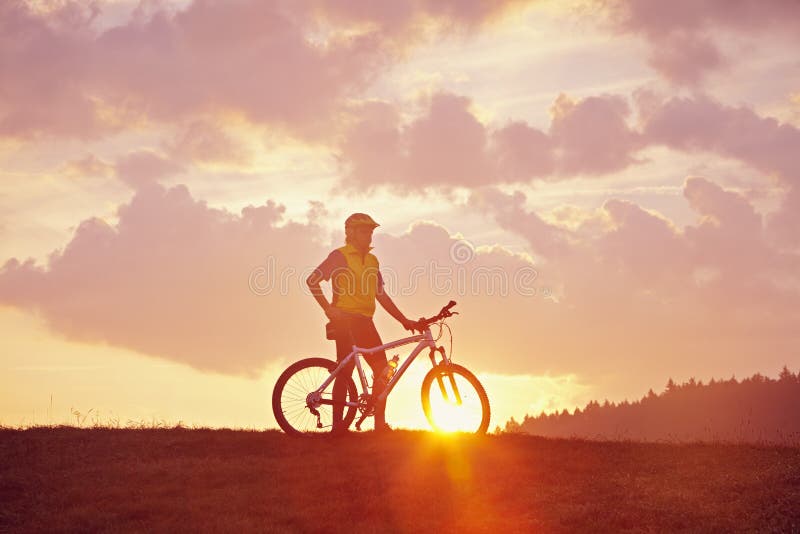 Morning Mood and biker stock image. Image of enjoyment - 48850065