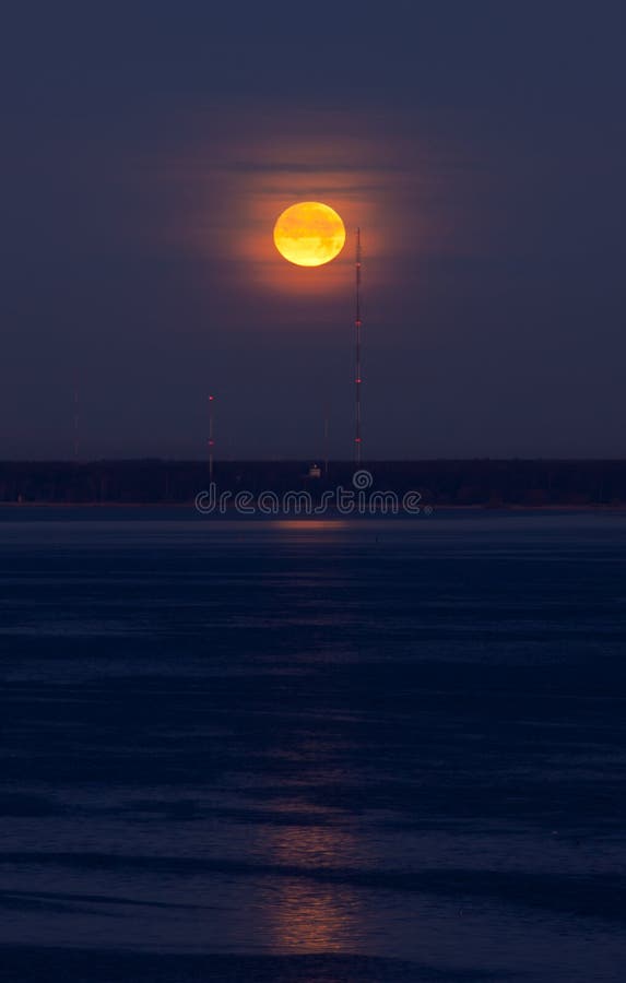 The morning moon stock image. Image of stars, clouds - 21991381