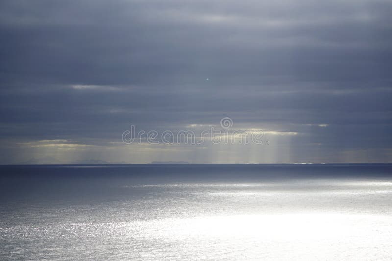 Morning Over the Atlantic Ocean Off the Madeira Islands. Rays of ...