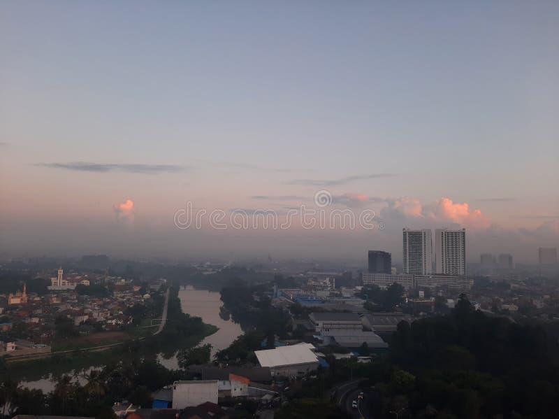 Morning Panorama of the Town from the Apartment Stock Image - Image of ...
