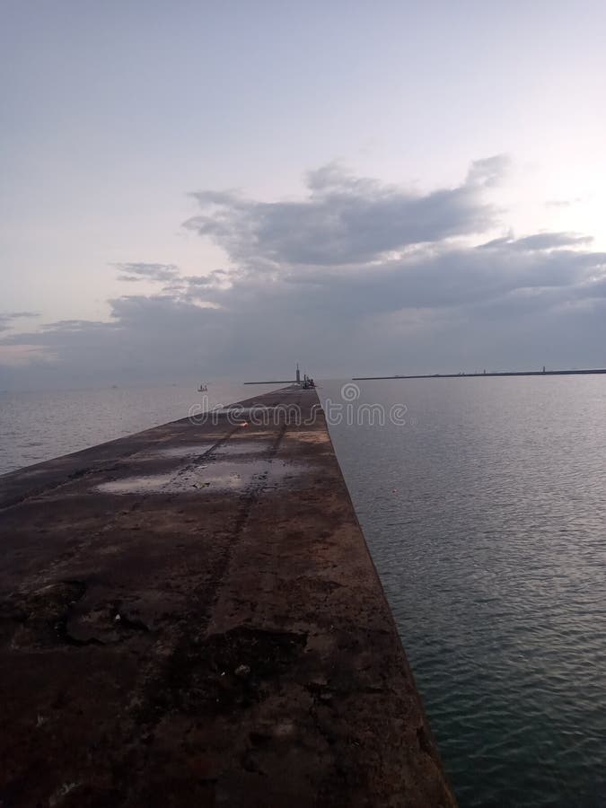 Morning on a Pier, so Bright and Beautiful Stock Image - Image of ...