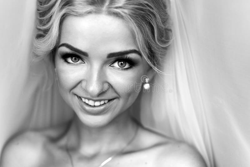 Morning Portrait of Beautiful Bride Stock Photo - Image of love ...