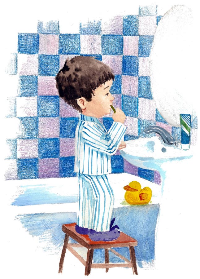 Morning procedure stock illustration. Illustration of face - 52204279