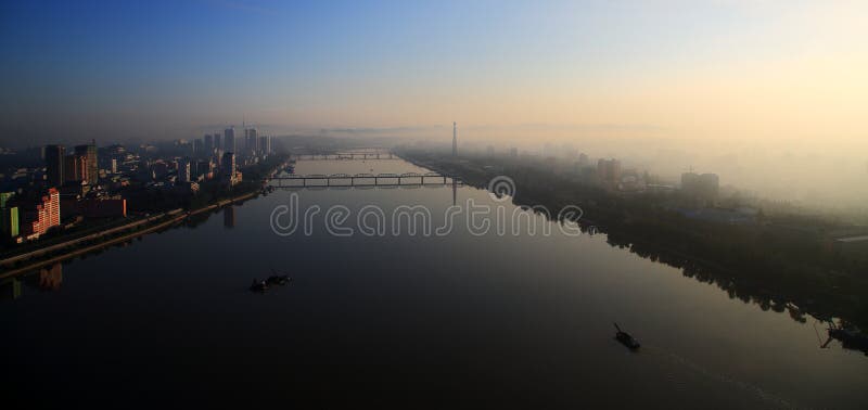 Morning in Pyongyang, North Korea Stock Image - Image of oriental ...