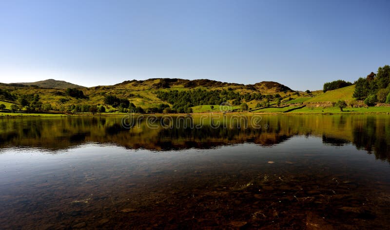 Peaceful Reflection on the Lake Stock Photo - Image of fishermen ...