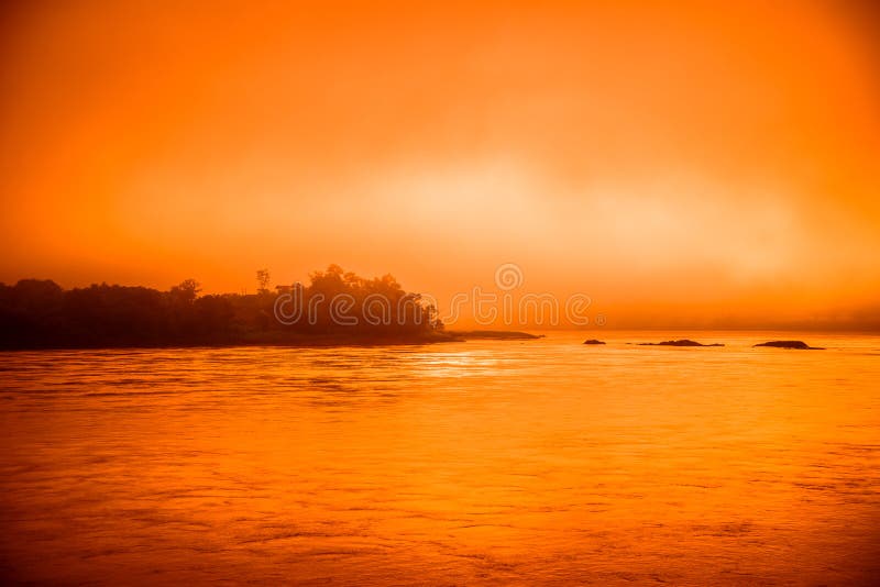 Morning River Color of Orange Stock Photo - Image of color, scene: 60485684