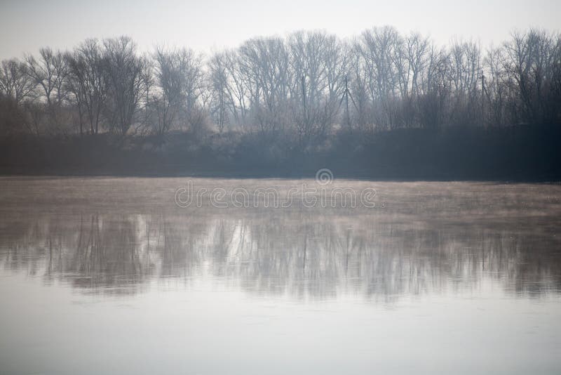 Morning on the River Early Morning Fog Stock Photo - Image of color ...