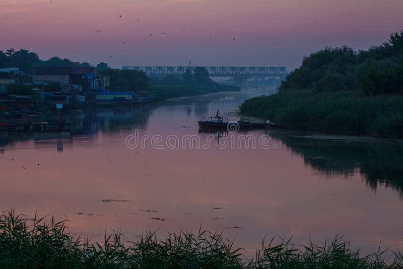 Morning on the river early stock photo. Image of autumn - 189710078