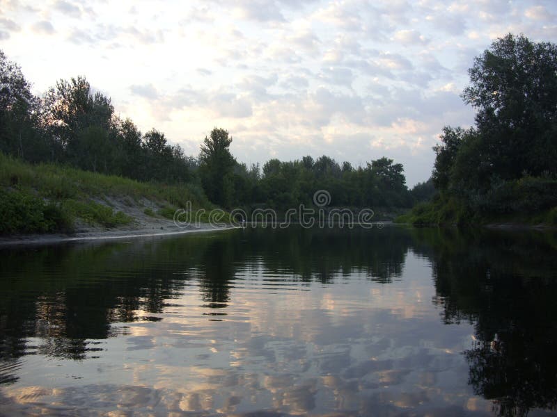 Morning river stock photo. Image of river, summer, evening - 74402276