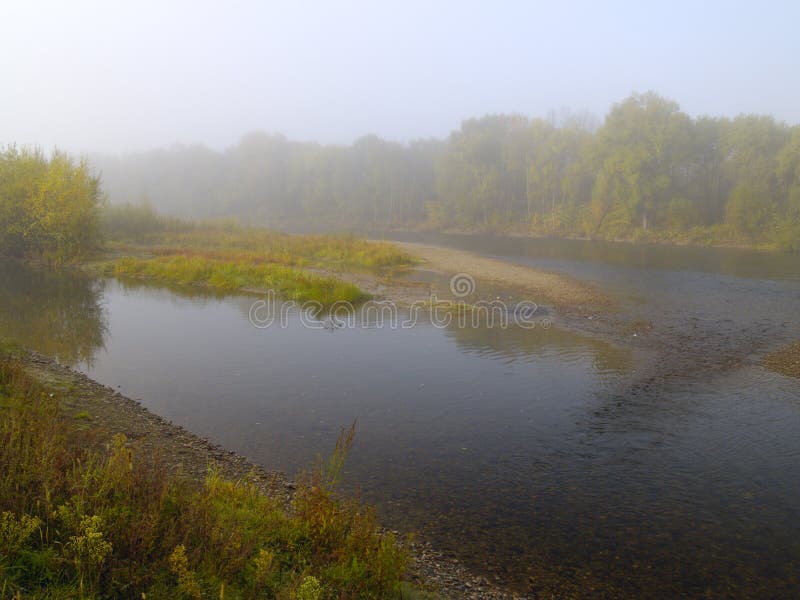 Morning river mist stock image. Image of grass, nature - 13270699