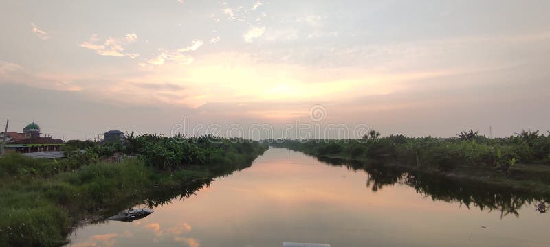 Morning river reflection stock image. Image of reservoir - 221483855