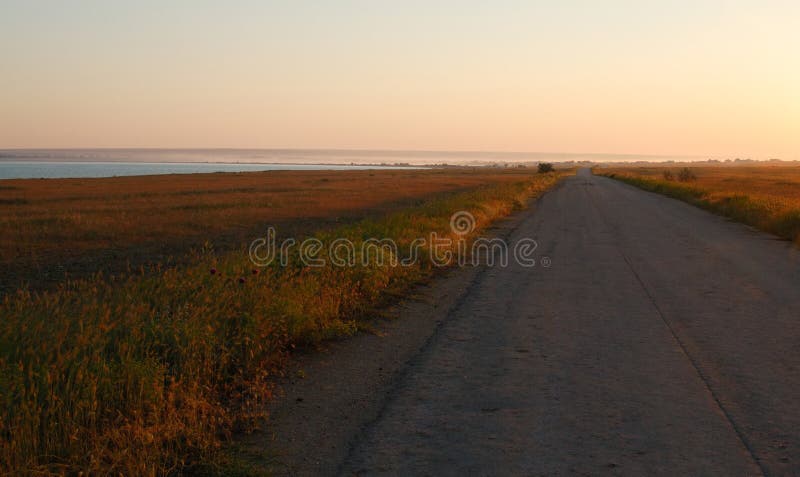Morning road stock photo. Image of asphalt, colored, sunset - 10846090