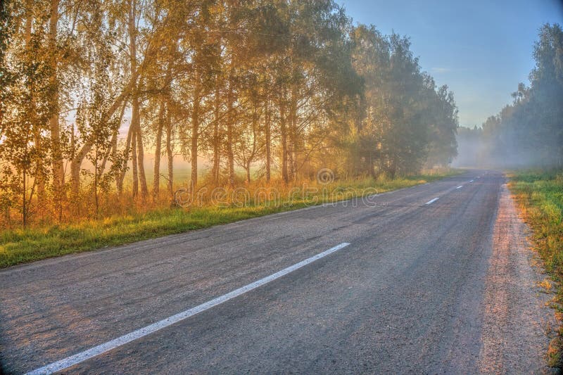 Road at morning stock image. Image of guide, motor, road - 25201219