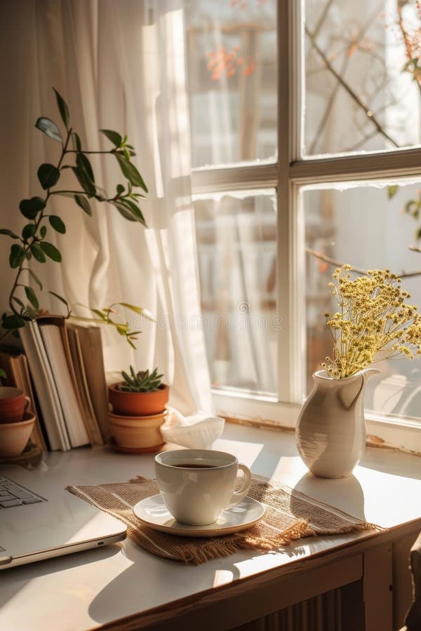 Morning Routine for an Efficient Job Start. Stock Illustration ...