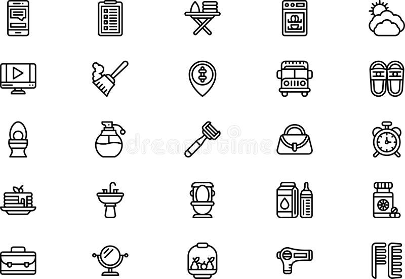 Morning Routine Icons Collection is a Vector Illustration with Editable ...