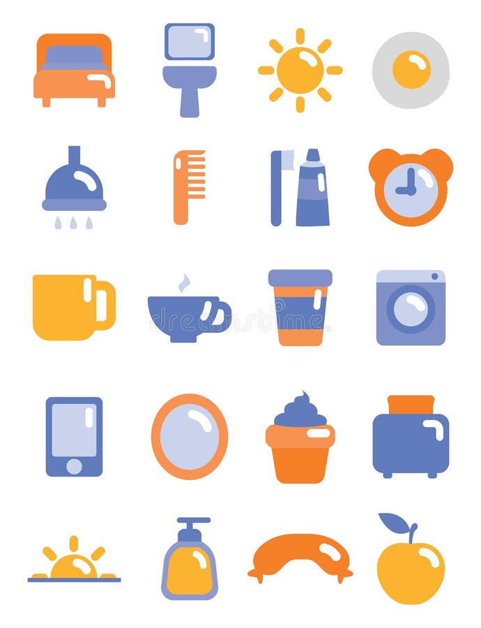 Morning routine, icon stock vector. Illustration of character - 261067893