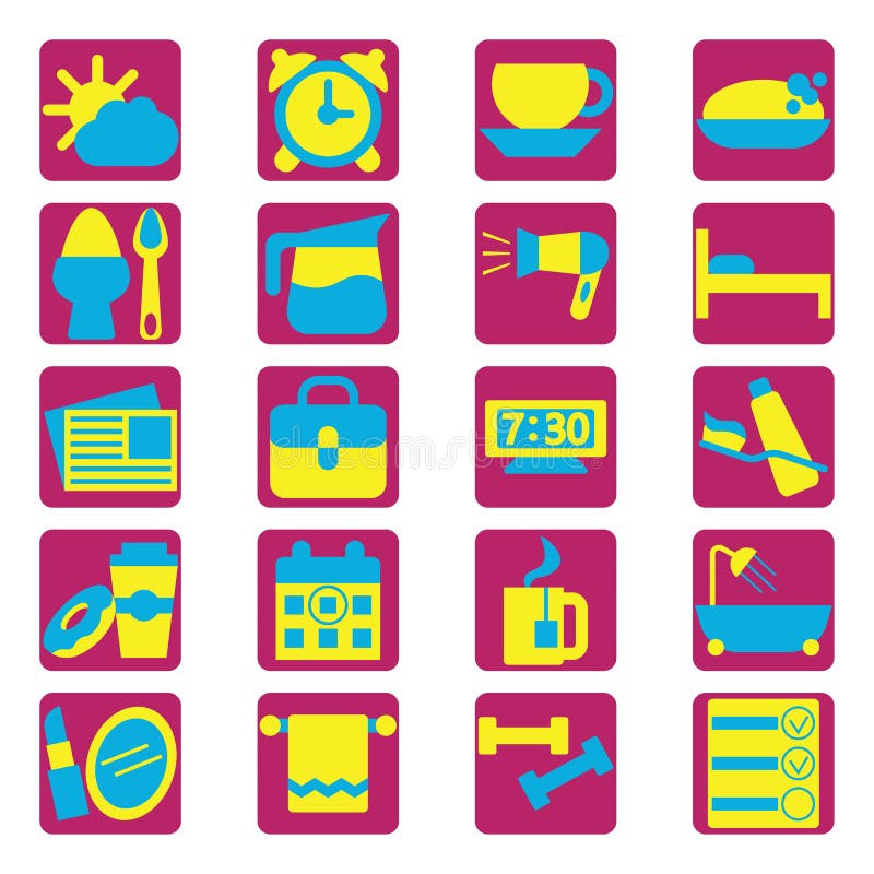 Morning routine, icon stock vector. Illustration of brushing - 261364914