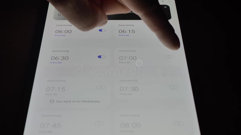 Morning Routine Schedule on a Touchscreen Device Displaying Time ...