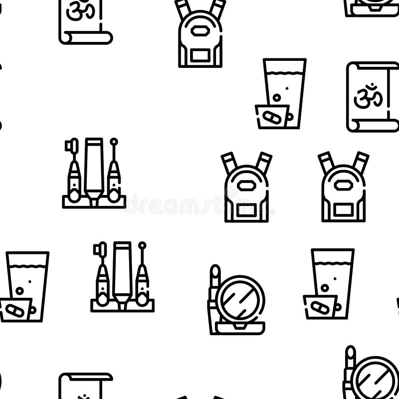 Morning Routine daily Vector Seamless Pattern Stock Vector ...