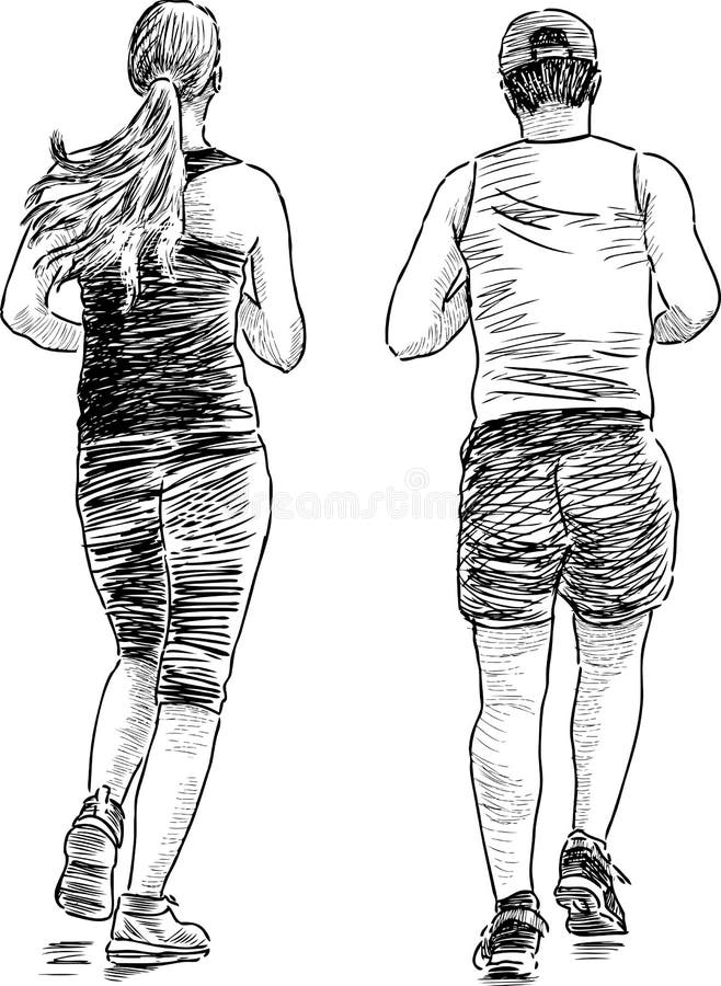 Striding man stock vector. Illustration of doodle, hand - 41061930