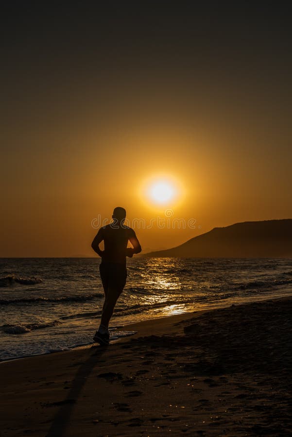 Morning runner stock image. Image of beach, jogger, athlete - 137872081