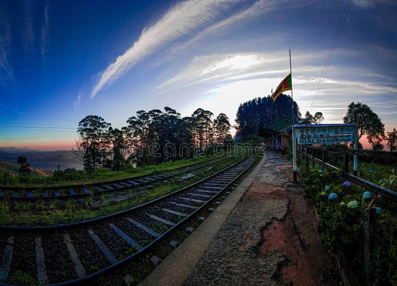 Morning Rural Train Station Srilanka Stock Image - Image of morning ...