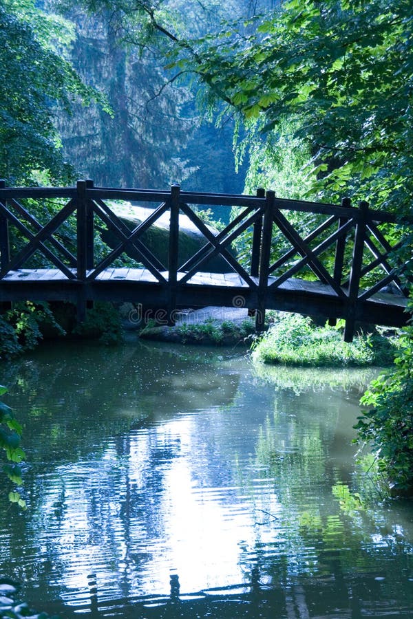 Morning scene stock photo. Image of greens, bridge, forest - 2809754