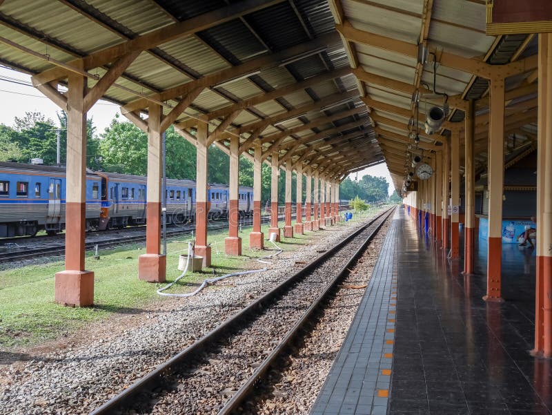 Empty Platform and Railway Tracks Stock Image - Image of city ...